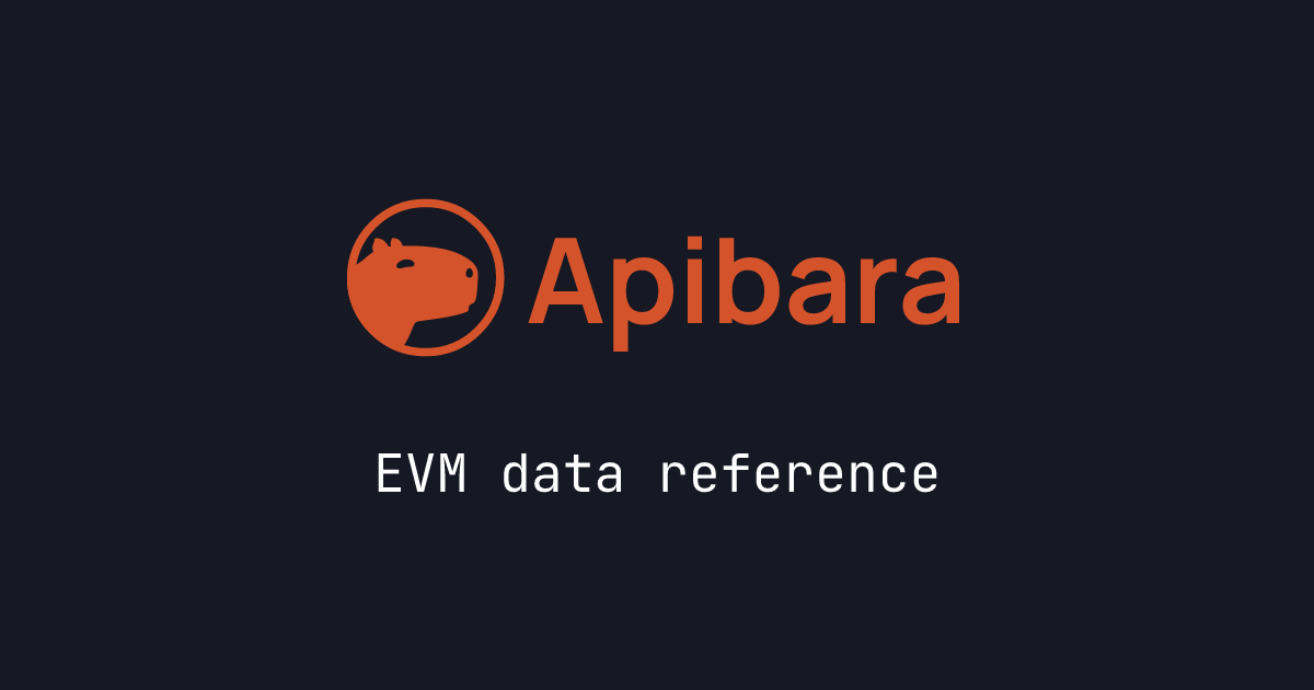 EVM data reference - Apibara Documentation